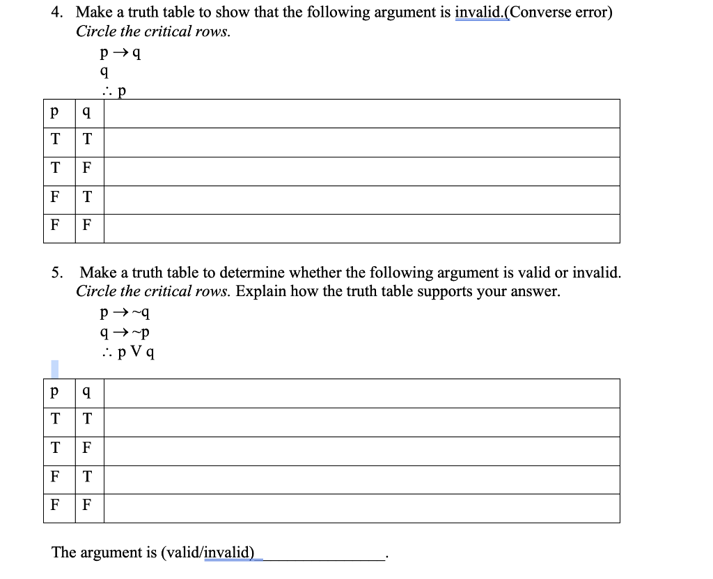 Solved 4. Make a truth table to show that the following | Chegg.com