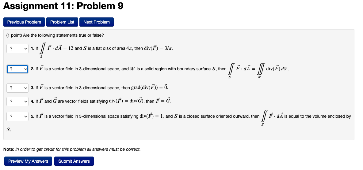 Solved Assignment 11: Problem 9 Previous Problem Problem | Chegg.com