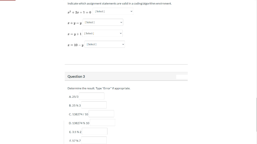 Solved Valid or invalid for 1st question 2nd question i | Chegg.com