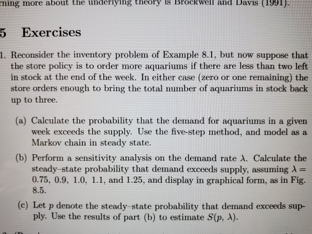 ning more about the underlying theory is Brockwell | Chegg.com