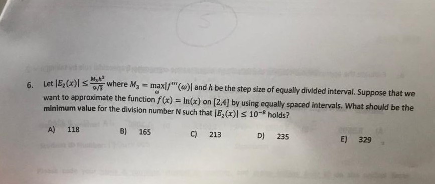Solved Let |E2(x)|≤M3h3932 ﻿where M3=maxω|f'''(ω)| ﻿and h | Chegg.com