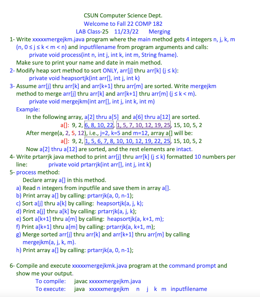 Solved CSUN Computer Science Dept. Welcome to Fall 22 COMP | Chegg.com
