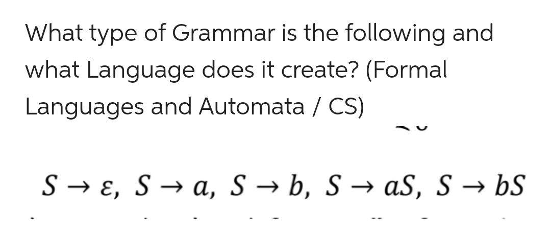 Solved What type of Grammar is the following and what | Chegg.com