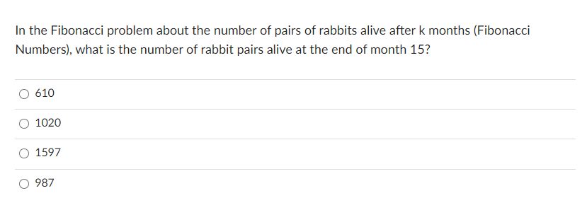 Solved In the Fibonacci problem about the number of pairs of | Chegg.com