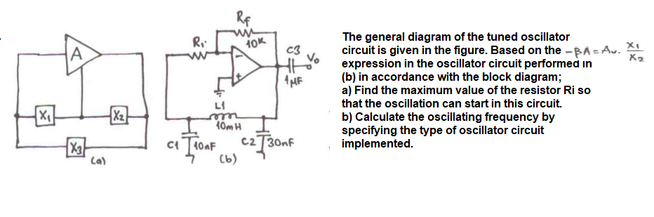 Solved The general diagram of the tuned oscillator circuit | Chegg.com