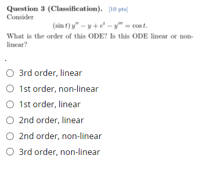 Solved Question 3 (Classification). [10 pts] Consider (sin | Chegg.com