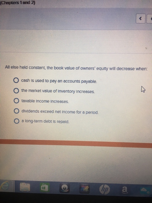 Solved ( Chapters 1 end 2) All else held constant, the book | Chegg.com