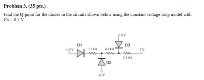 Solved Find the Q-point for the diodes in the circuits shown | Chegg.com