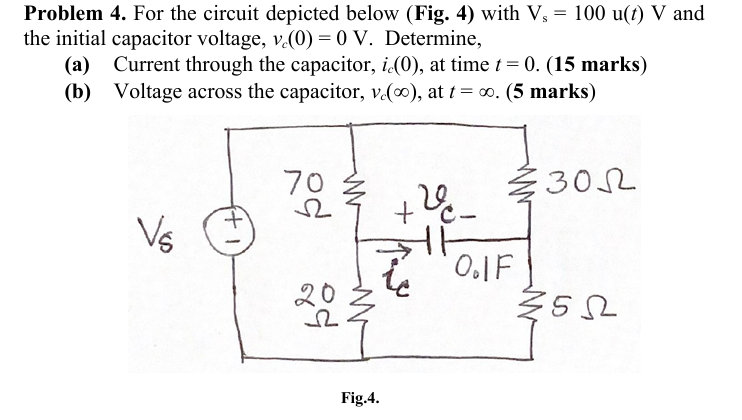 Solved Problem 4. ﻿For the circuit depicted below (Fig. 4) | Chegg.com