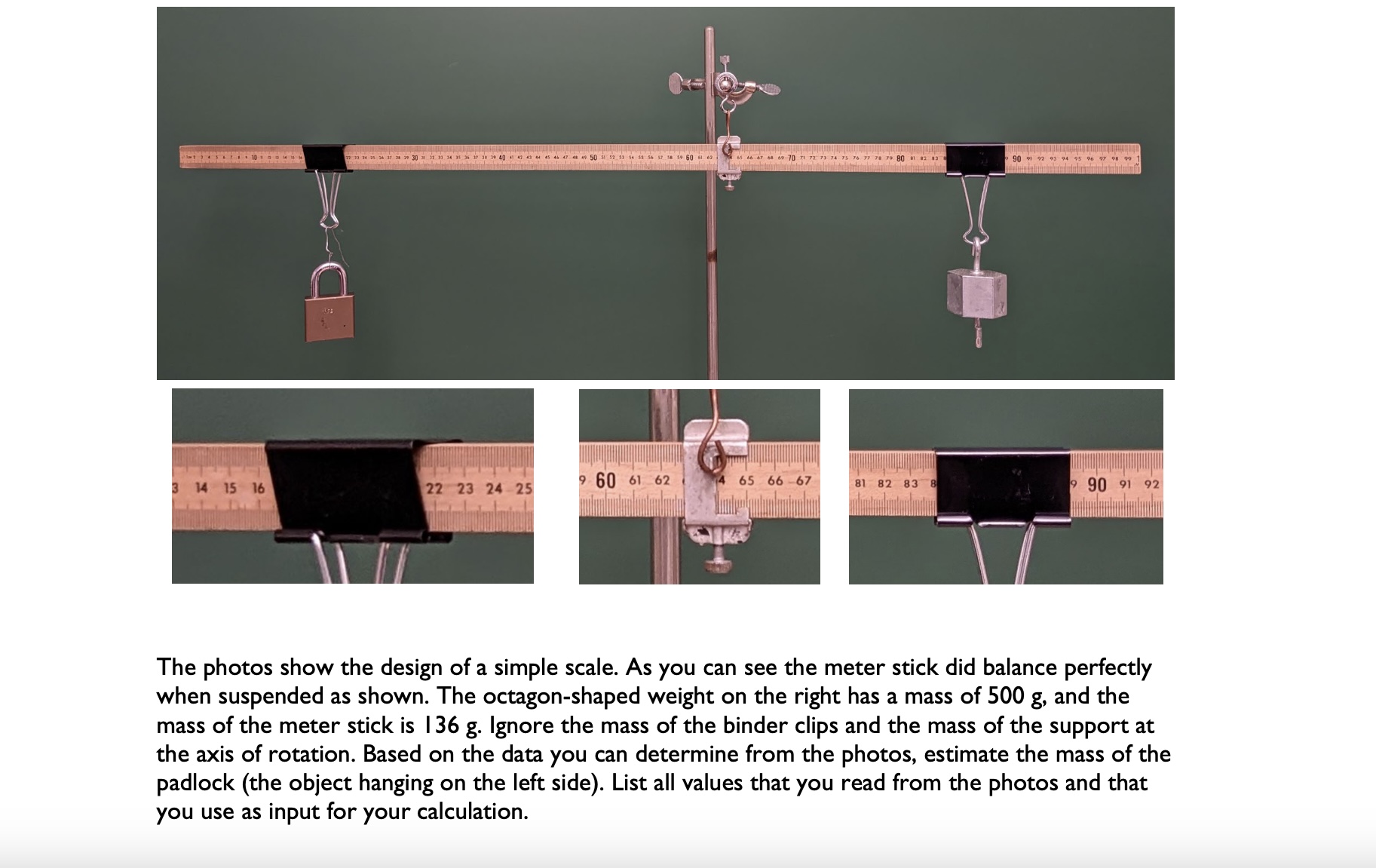 Solved The photos show the design of a simple scale. As you | Chegg.com