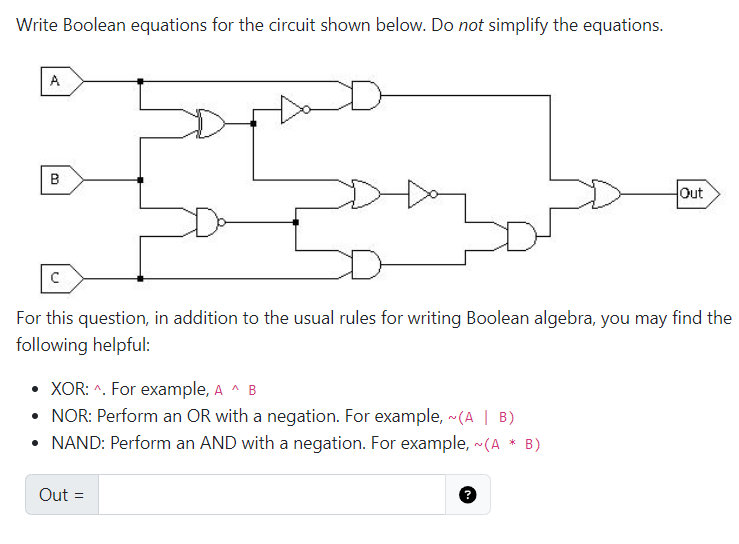 Solved Write Boolean equations for the circuit shown below. | Chegg.com