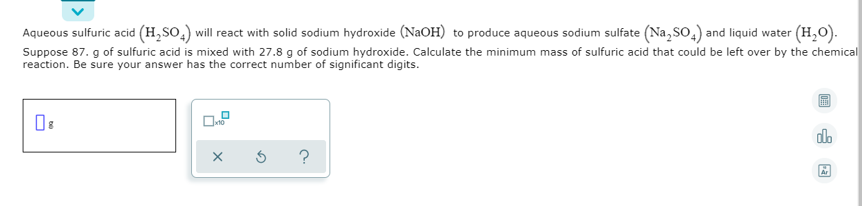 Solved Aqueous Sulfuric Acid H2SO4 Will React With Solid Chegg solved-aqueous-sulfuric-acid-h2so4-will-react-with-solid-chegg