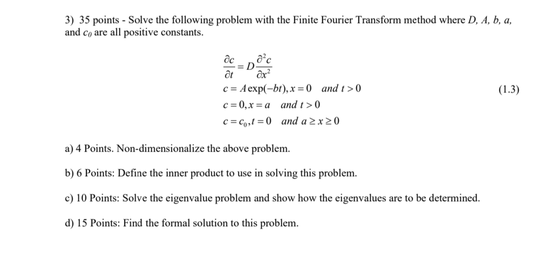 Solved 3) 35 points - Solve the following problem with the | Chegg.com