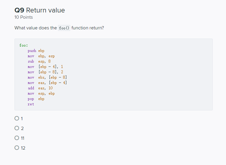 Q7 Pop instruction 7 Points Your stack looks like | Chegg.com