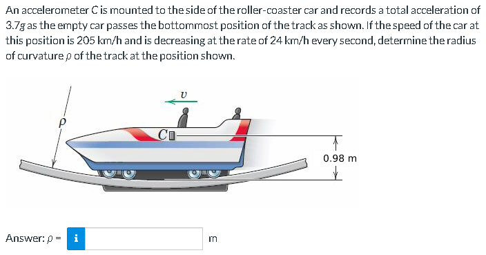 Solved An accelerometer C is mounted to the side of the | Chegg.com