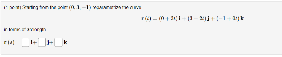 Solved (1 point) Starting from the point (0,3,−1) | Chegg.com