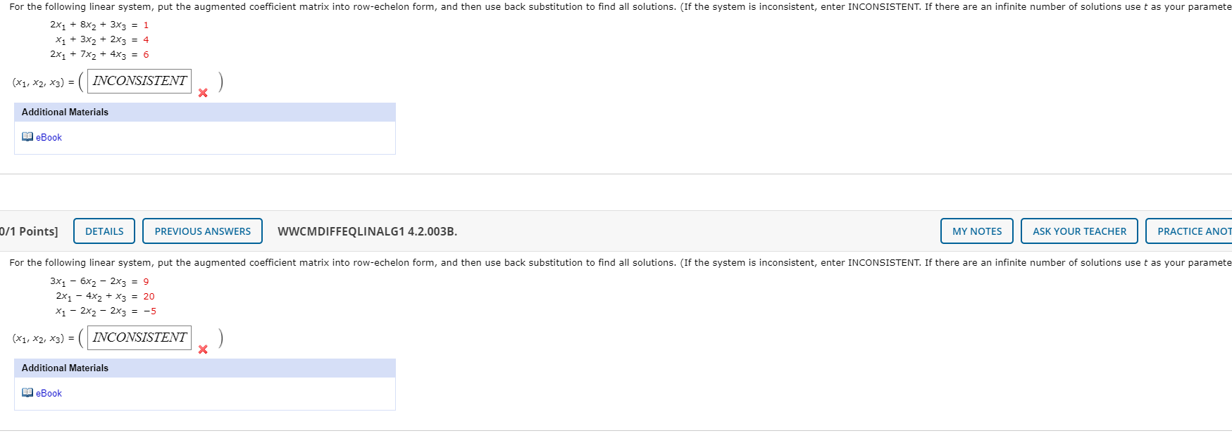 Solved For the following linear system, put the augmented | Chegg.com