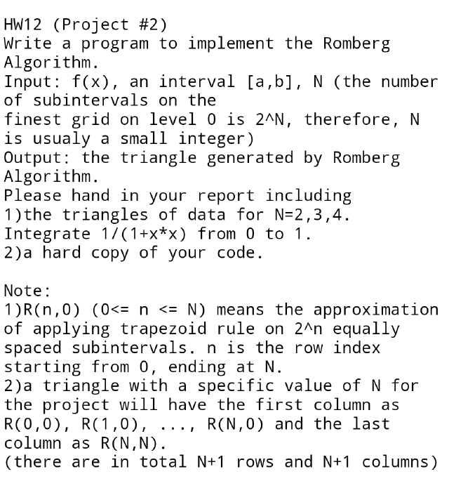 Solved HW12 (Project #2) Write a program to implement the | Chegg.com