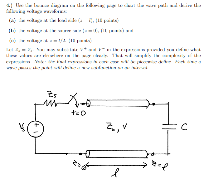 4.) Use the bounce diagram on the following page to | Chegg.com