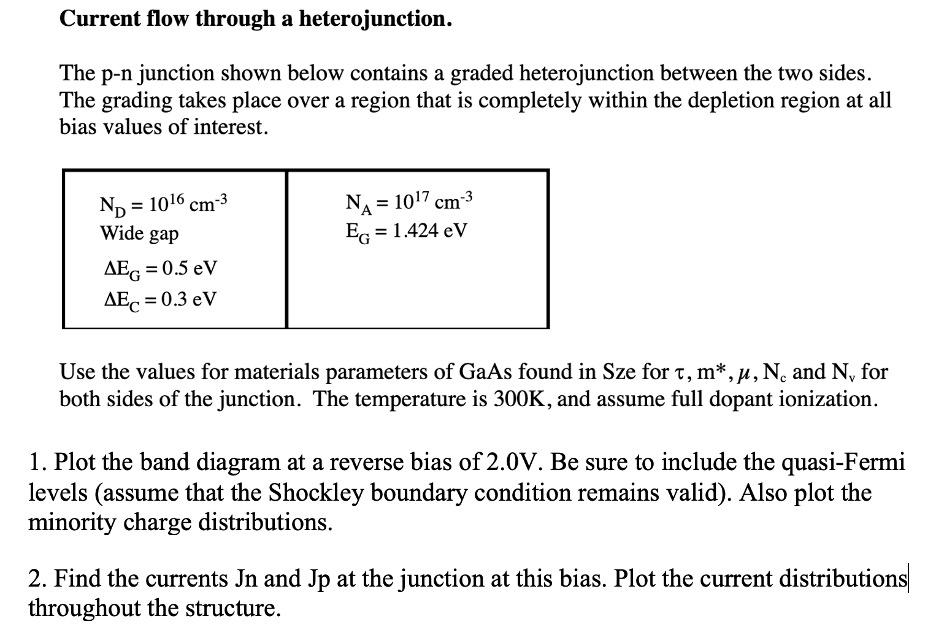 Solved Current flow through a heterojunction. The p-n | Chegg.com