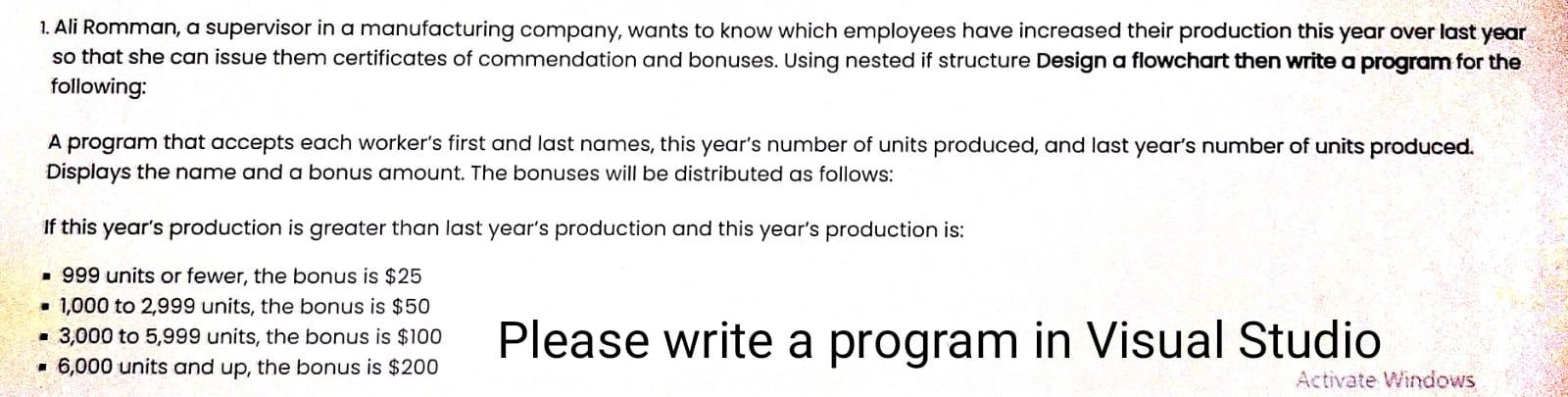 Solved 1. Ali Romman, a supervisor in a manufacturing | Chegg.com