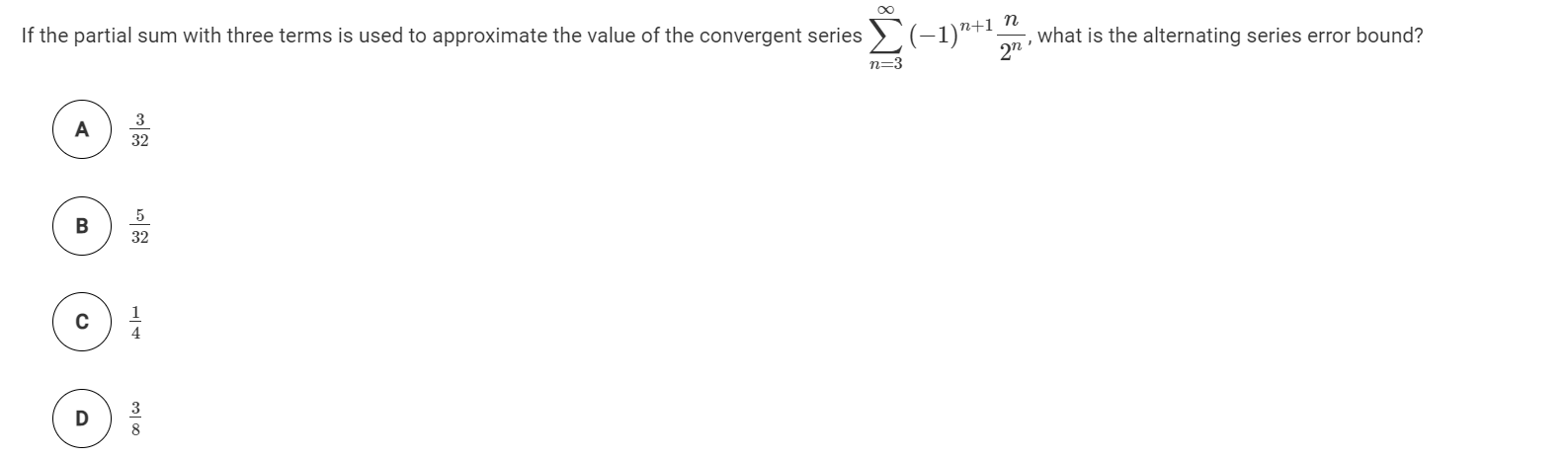 Solved If the partial sum with three terms is used to | Chegg.com