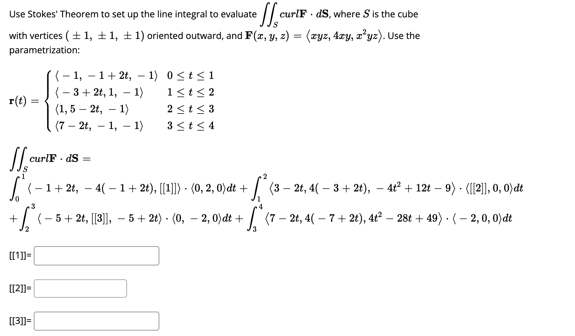 Solved Use Stokes' Theorem to set up the line integral to | Chegg.com