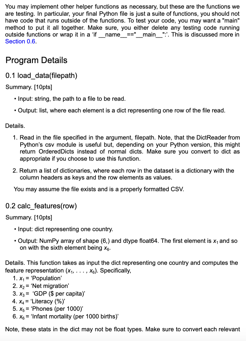 Solved You may implement other helper functions as | Chegg.com