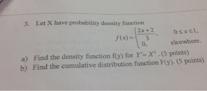 Solved 3. Let X have probability density function 2x +2 f(x) | Chegg.com