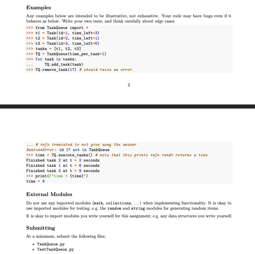 Solved PYTHON Please Create two Classes "Task" and | Chegg.com