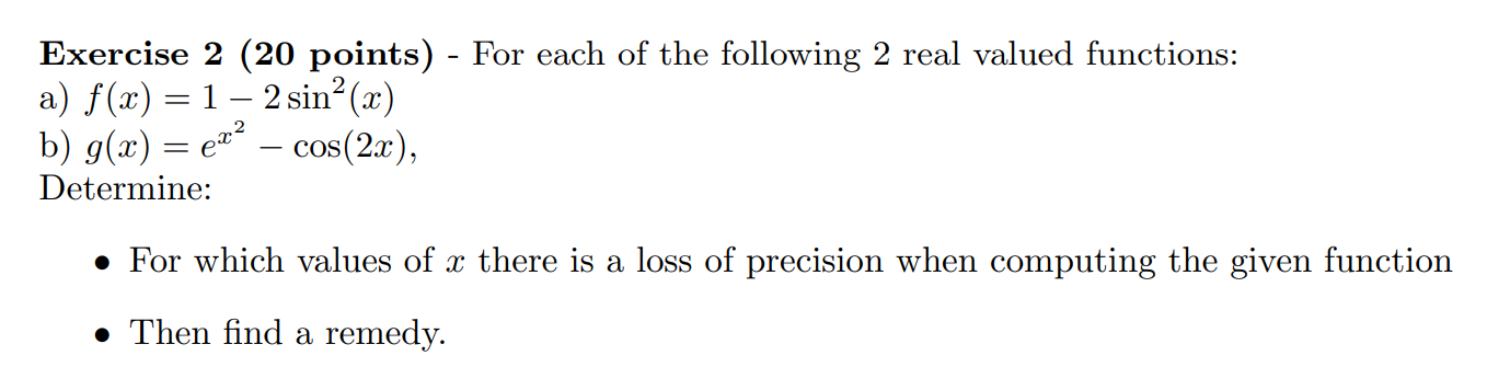Solved Exercise 2 (20 points) - For each of the following 2 | Chegg.com