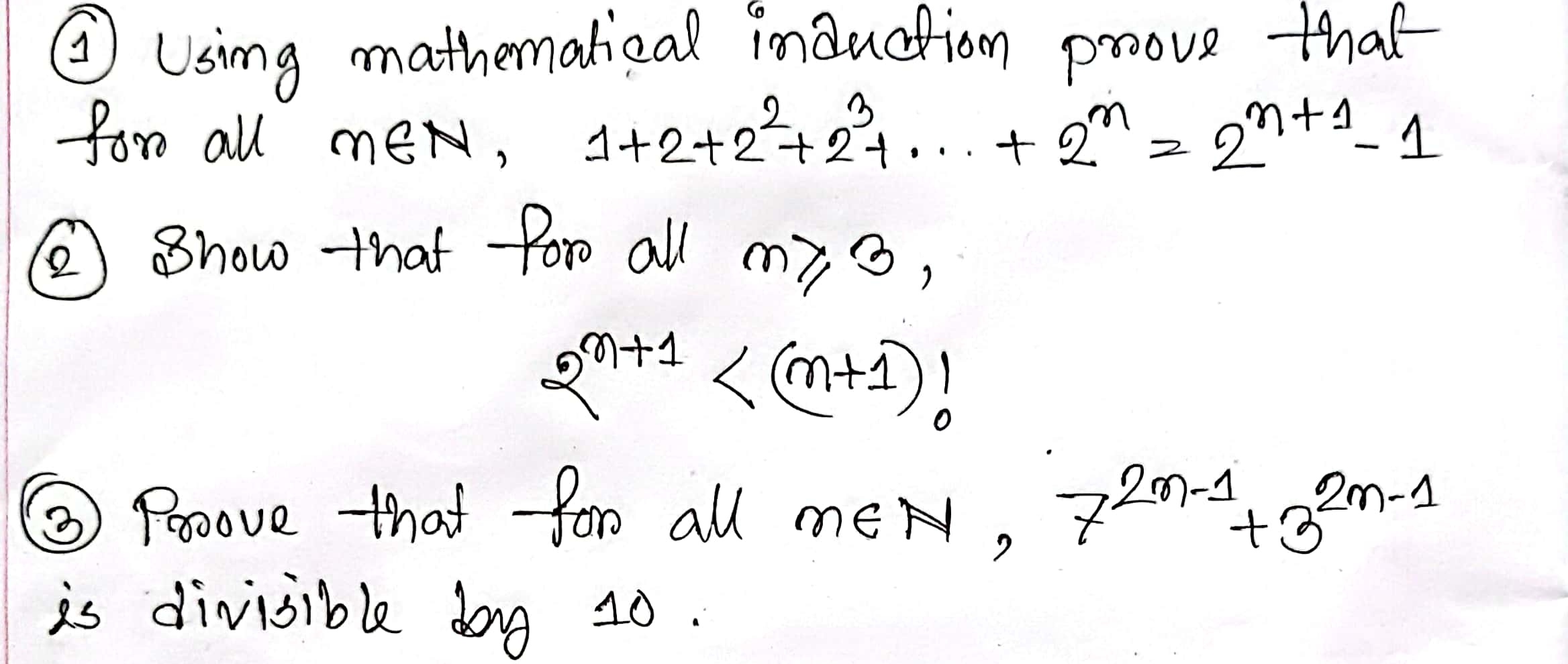 Solved (1) Using mathematical inanction prove that for all | Chegg.com