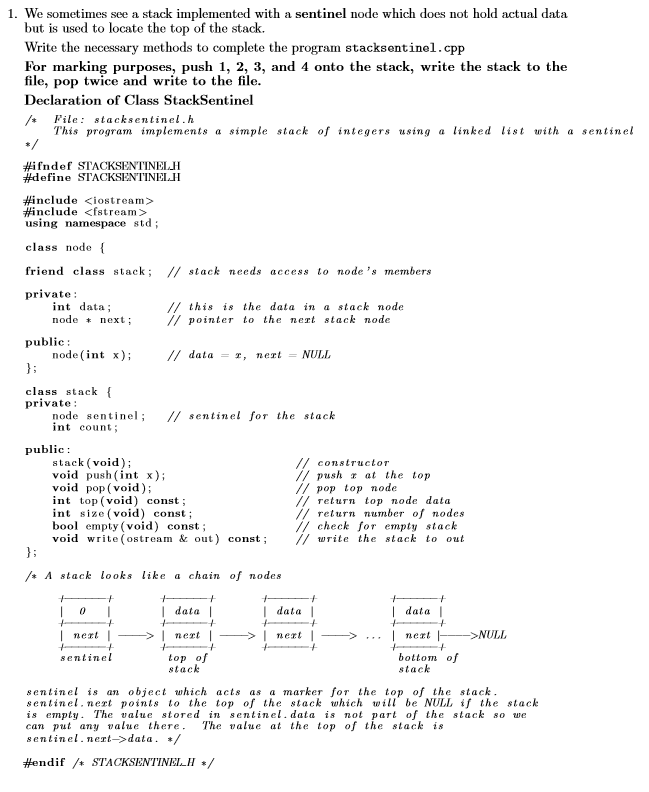 Solved 1 We Sometimes See A Stack Implemented With A
