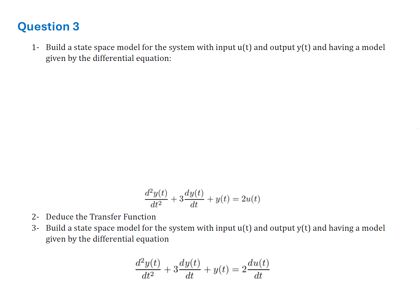 Solved Question 31- ﻿Build a state space model for the | Chegg.com