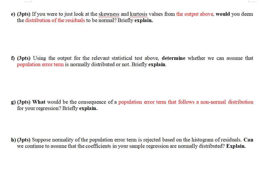 Answer the questions below using the EVIEWS output, | Chegg.com