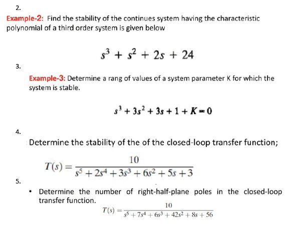 Solved 2. Example-2: Find the stability of the continues | Chegg.com