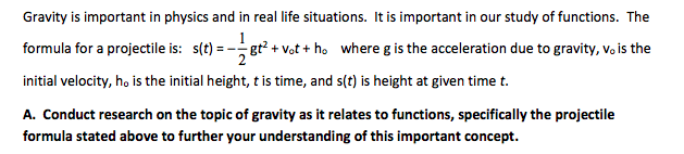 Solved study of functions. The Gravity is important in | Chegg.com