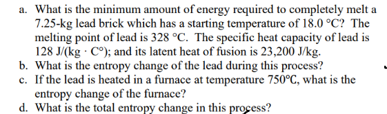 Solved Please help with Thermodynamics (Entropy) problem | Chegg.com