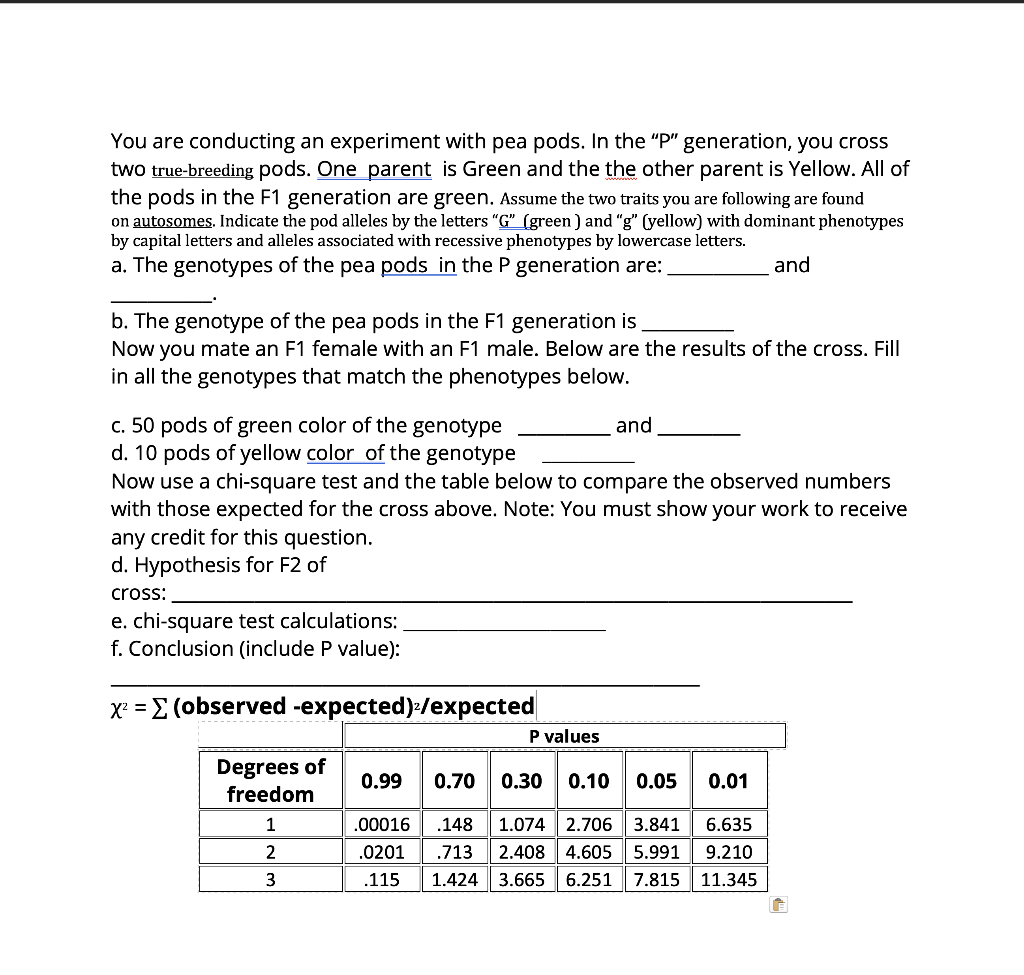 Solved You are conducting an experiment with pea pods. In | Chegg.com