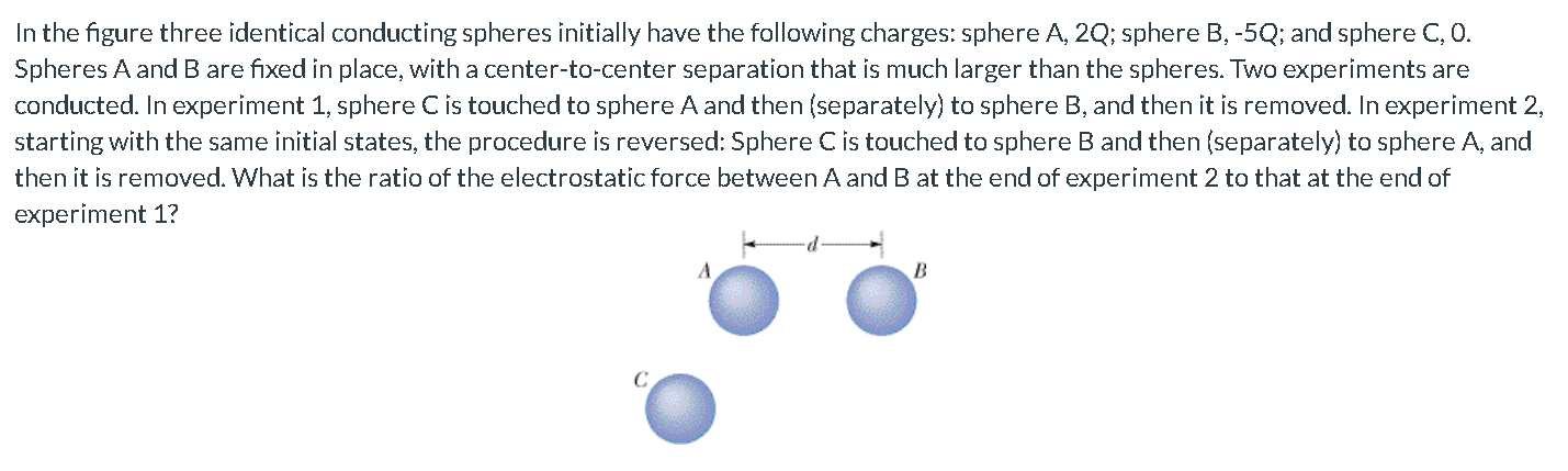 Solved In the figure three identical conducting spheres | Chegg.com