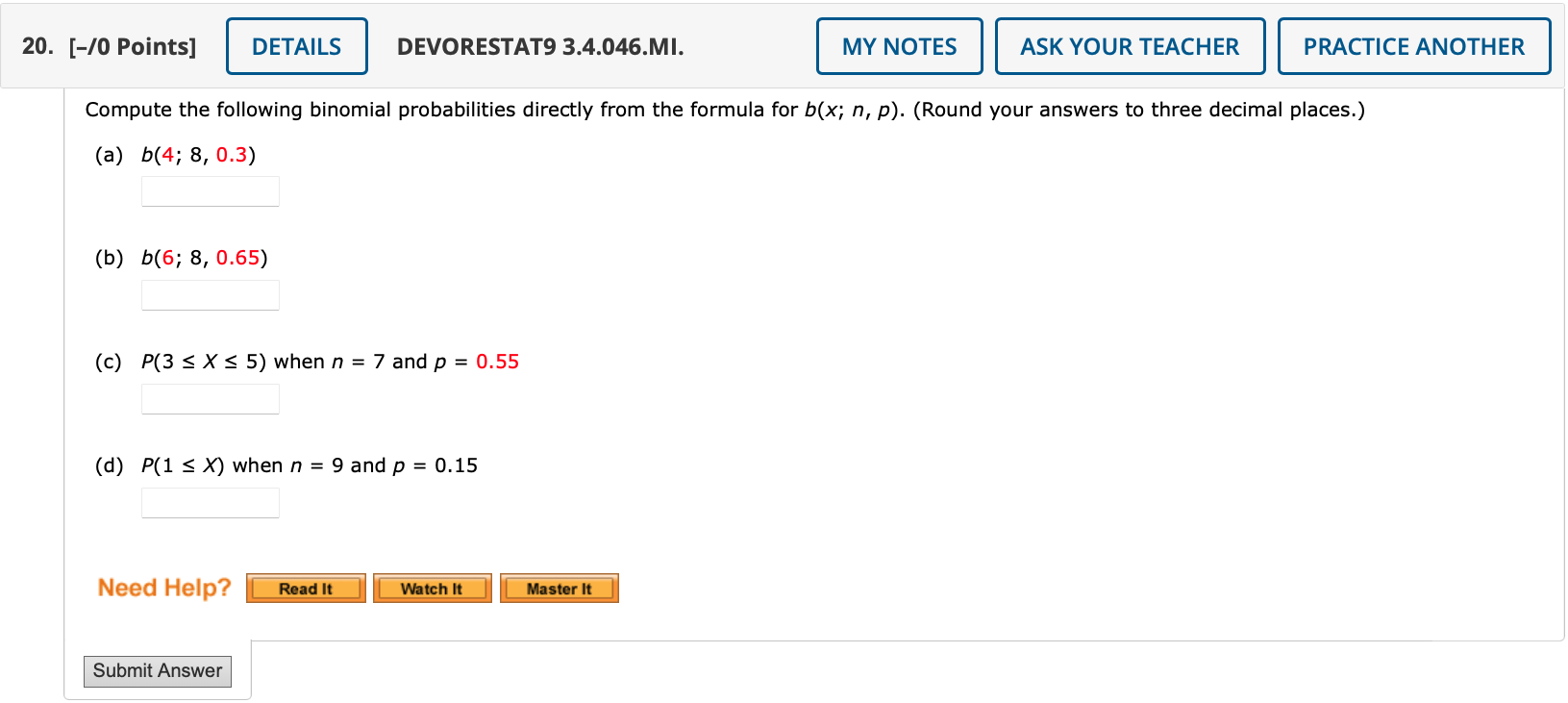 Solved Compute the following binomial probabilities directly | Chegg.com
