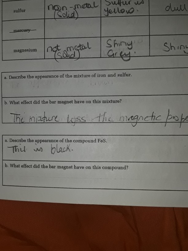 Solved n-meal Sulfur sulfur delovo Shiny Shin magnesium a. | Chegg.com