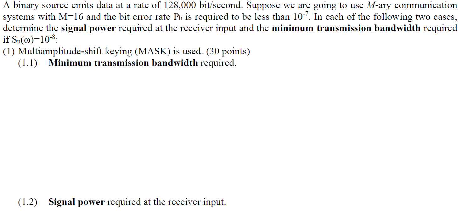 Solved A Binary Source Emits Data At A Rate Of 128000 0842