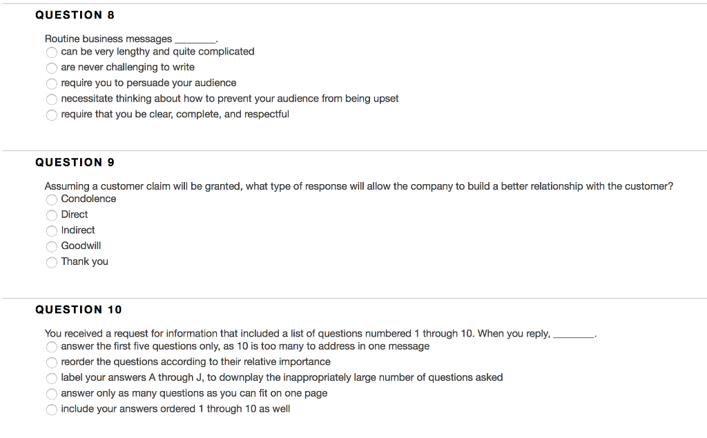 Solved QUESTION 8 Routine business messages can be very | Chegg.com