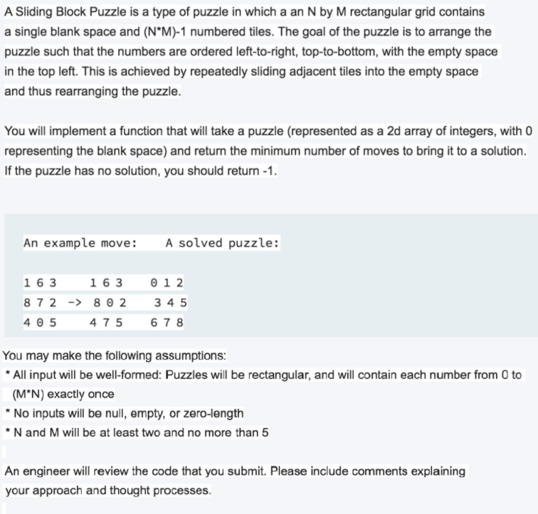Solved In Java. Puzzle passed in as public static | Chegg.com