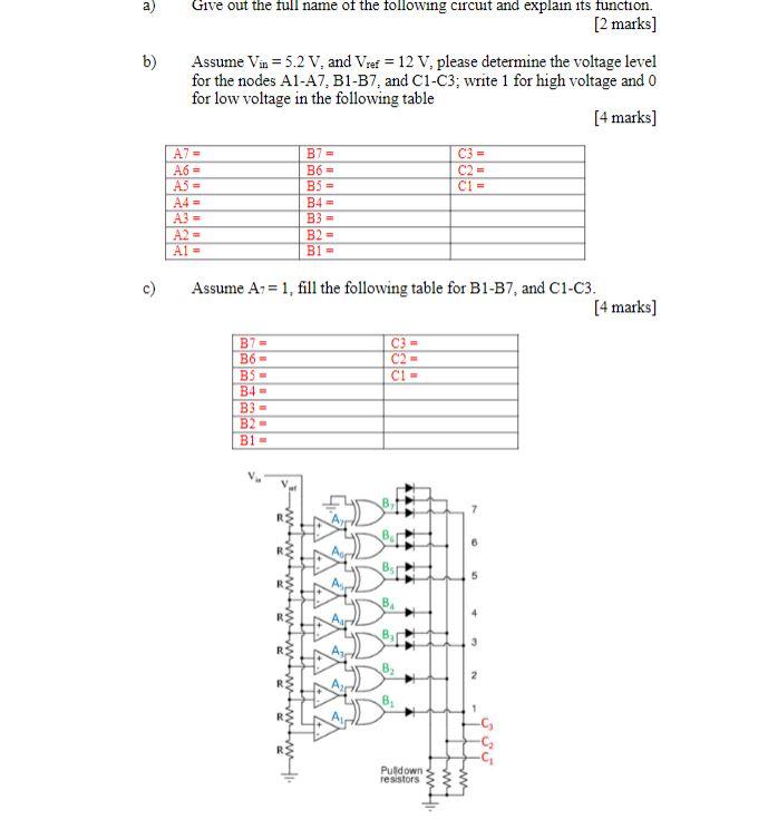 Solved a) Give out the full name of the following circuit | Chegg.com