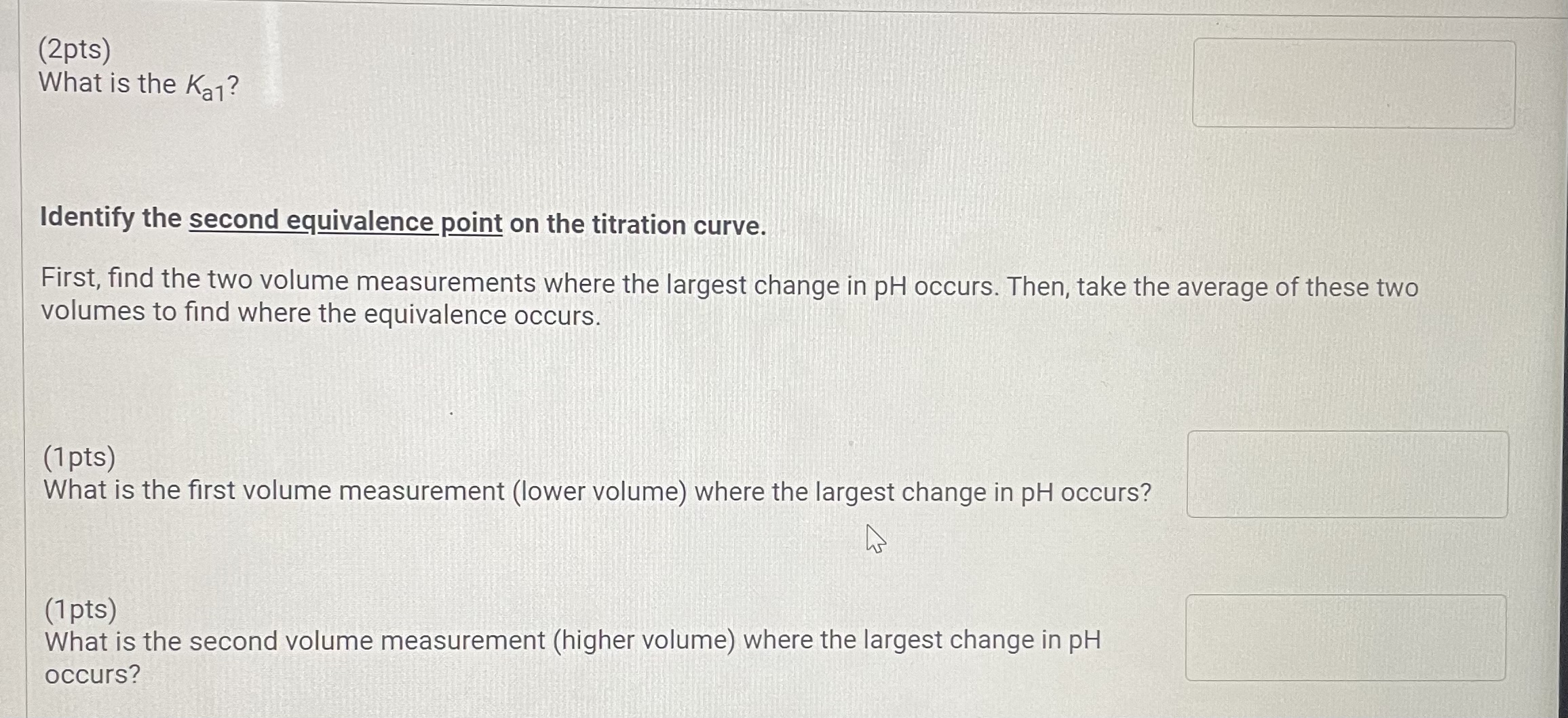 Solved Report Table DM.1: Titration Data(1pts) What is the | Chegg.com