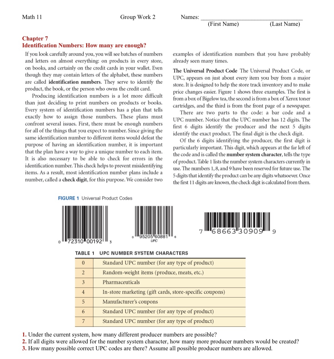 Solved Chapter 7 Identification Numbers: How many are | Chegg.com