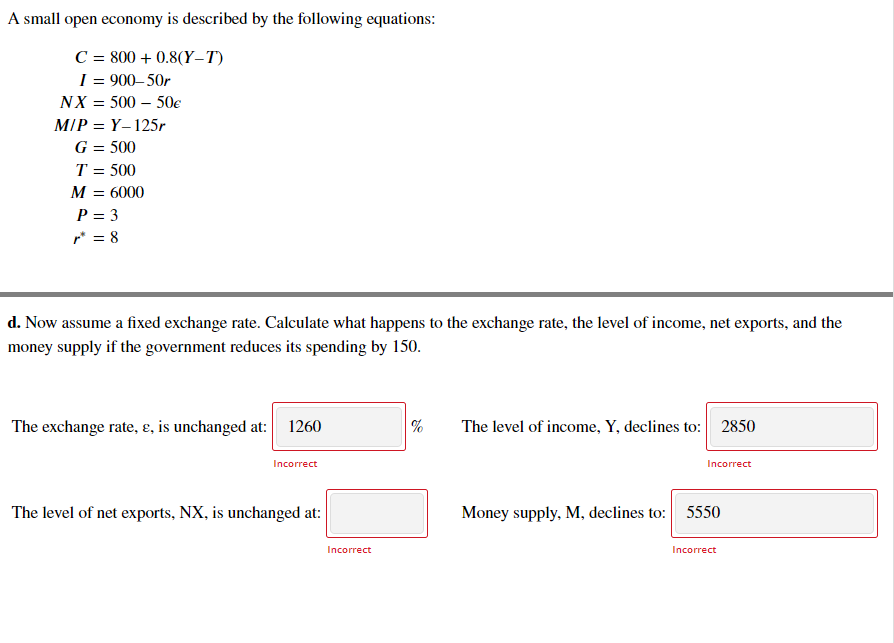 Solved A small open economy is described by the following | Chegg.com