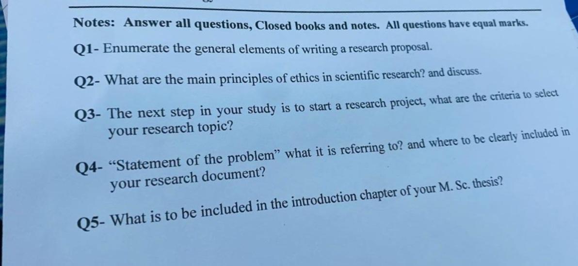 Notes: Answer all questions, Closed books and notes. | Chegg.com